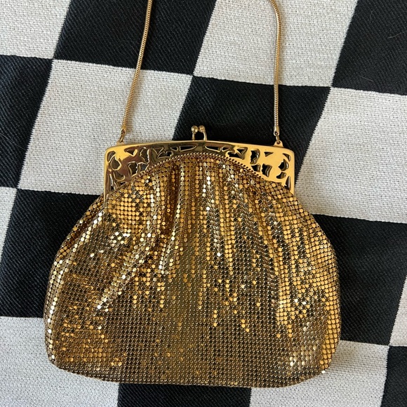 Bags | Vintage Whiting Davis Gold Metal Mesh Handbag | Poshmark